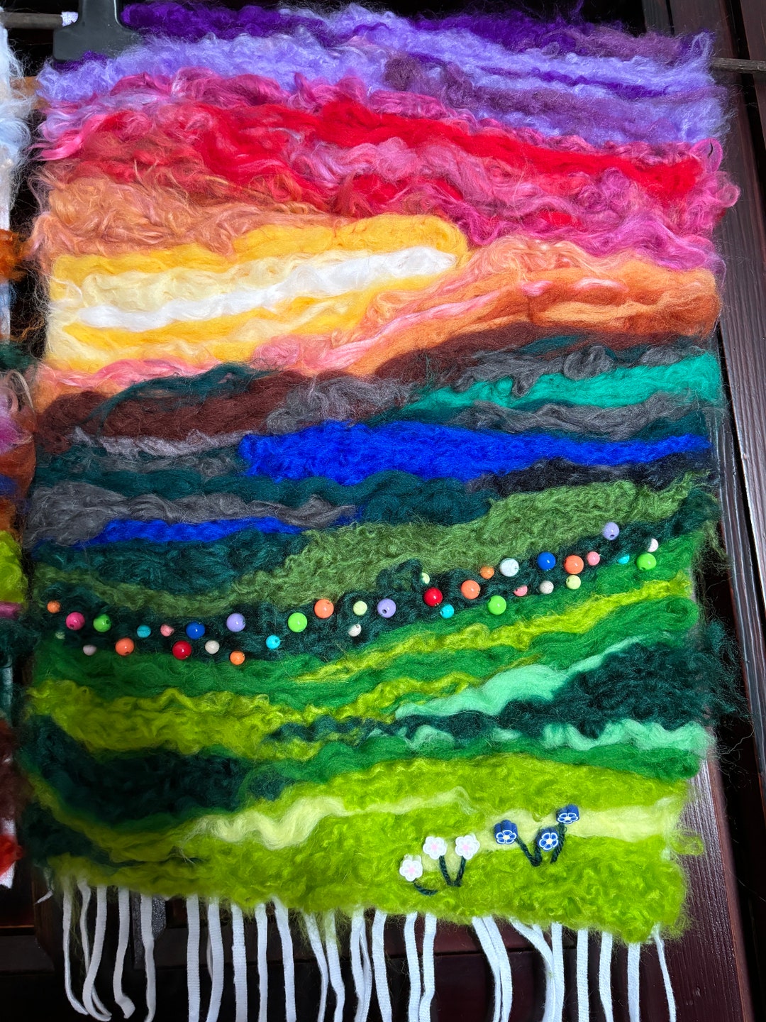 Carded Wool Painting. Landscape Drawing - Etsy