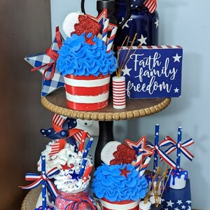 4th of July Patriotic Fake Faux Cup Cake Whip Cream Independence Day ...