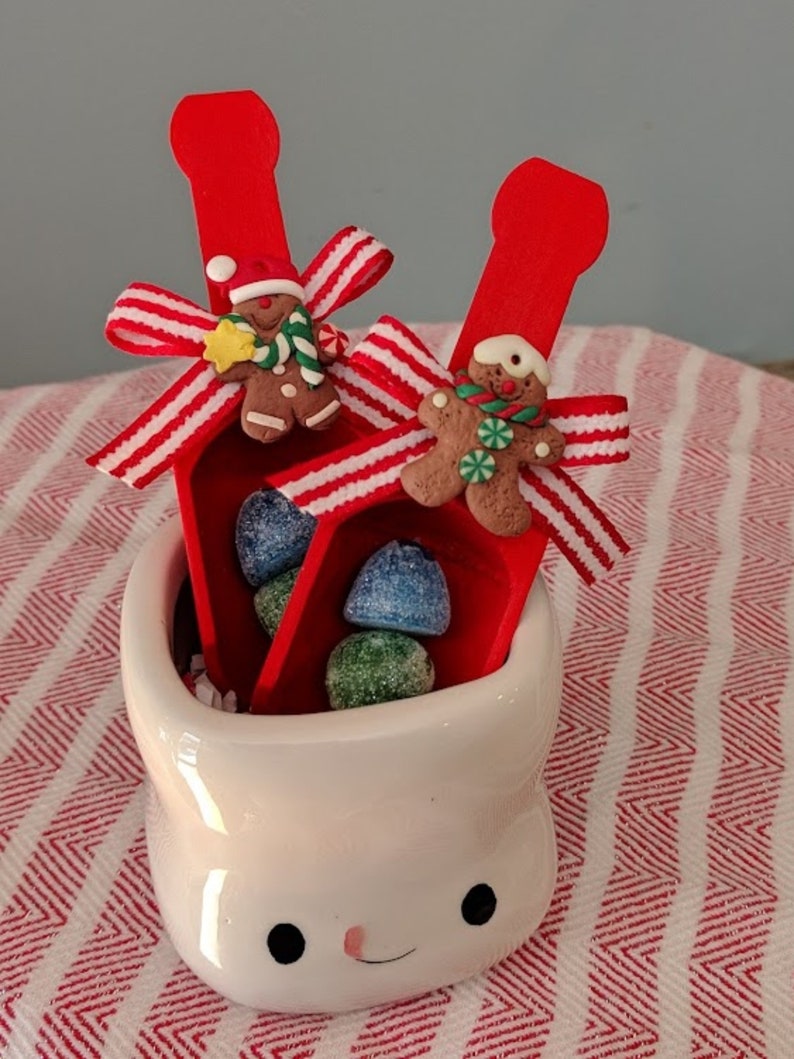 Gingerbread Man Christmas Wooden Scoop Spoon Tiered Tray Decor - Etsy