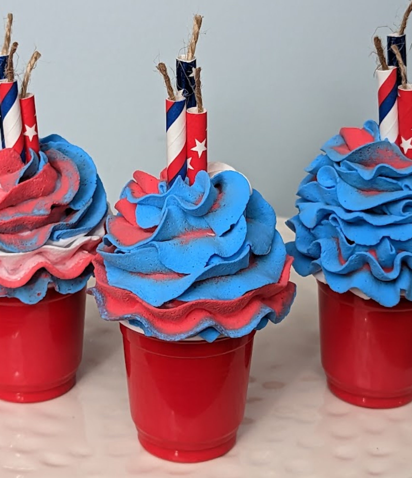 Mini Patriotic Ice Cream Cone Faux Whip Ice Cream 4th of July - Etsy