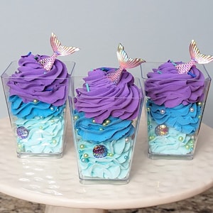 Fake Mermaid Parfait/ Birthday Party Decor/ Ocean Themed Tiered Tray - Etsy