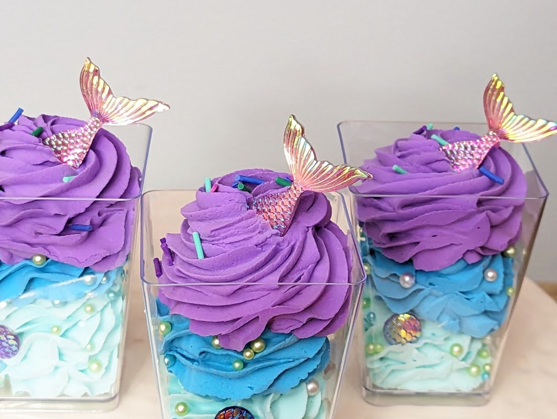 Fake Mermaid Parfait/ Birthday Party Decor/ Ocean Themed Tiered Tray - Etsy