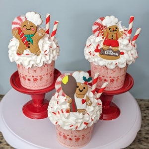 Fake Gingerbread Man Christmas Cupcake/ Fake Whip Cream/ Fake Bake ...