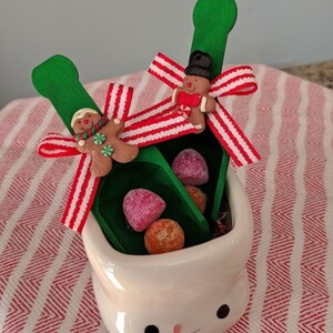 Gingerbread Man Christmas Wooden Scoop Spoon Tiered Tray Decor - Etsy
