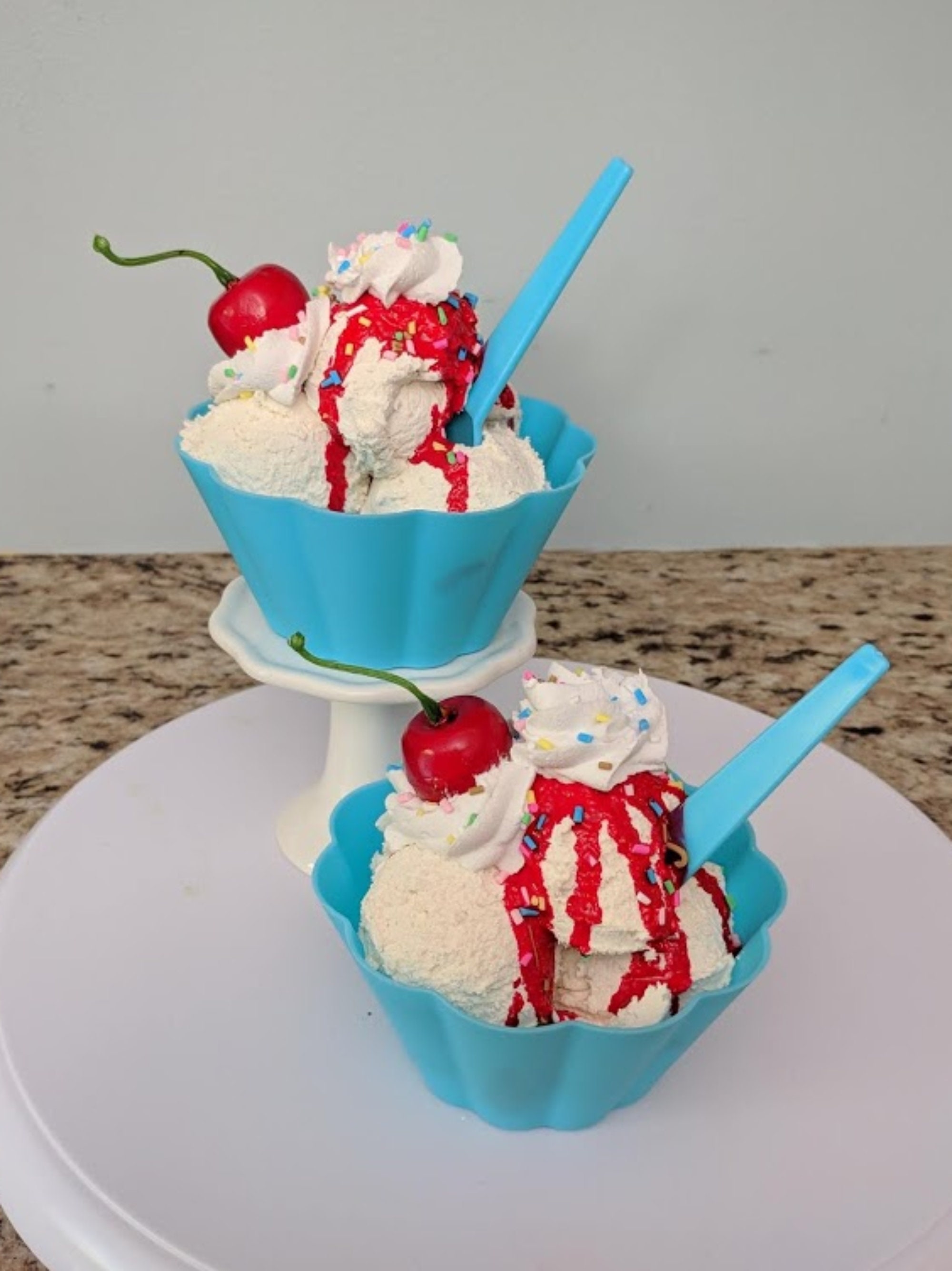 Fake Faux Vanilla Ice Cream Sundae Summer Dessert Tiered Tray Etsy