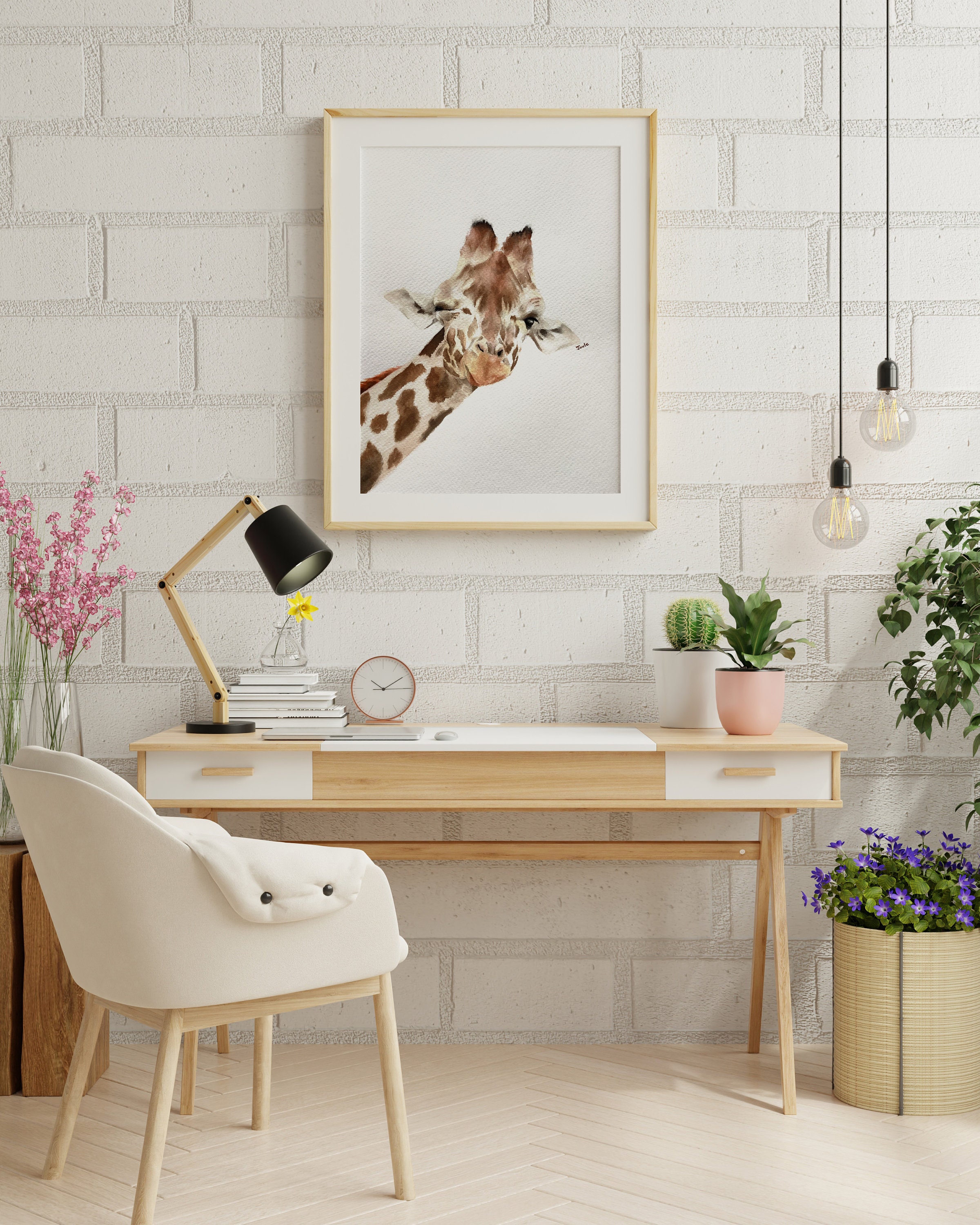 Winking Giraffe Original Watercolor Painting by Locatehereart, 8x10 - Etsy