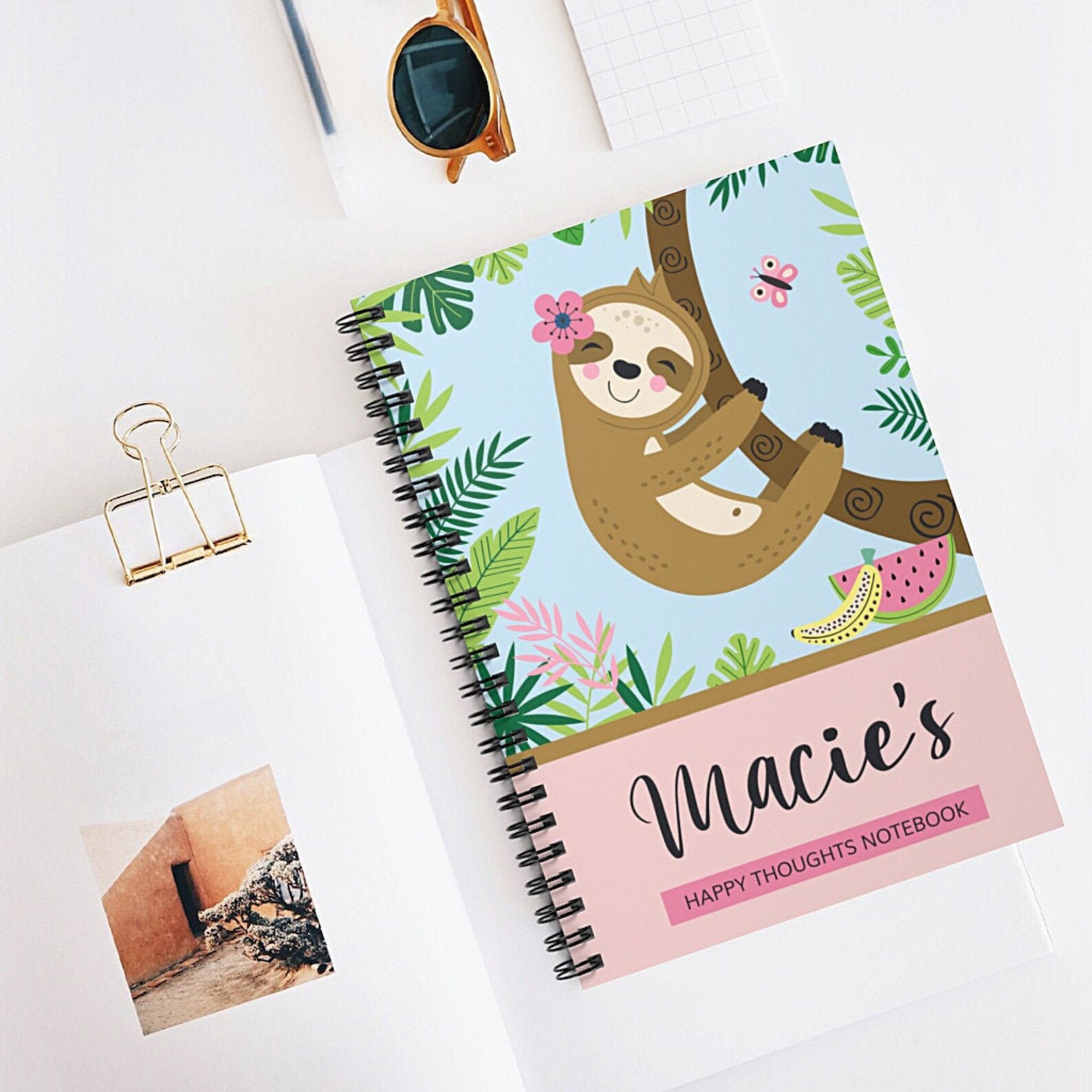 Personalised Sloth Notebook Personalised Journal for Girls - Etsy