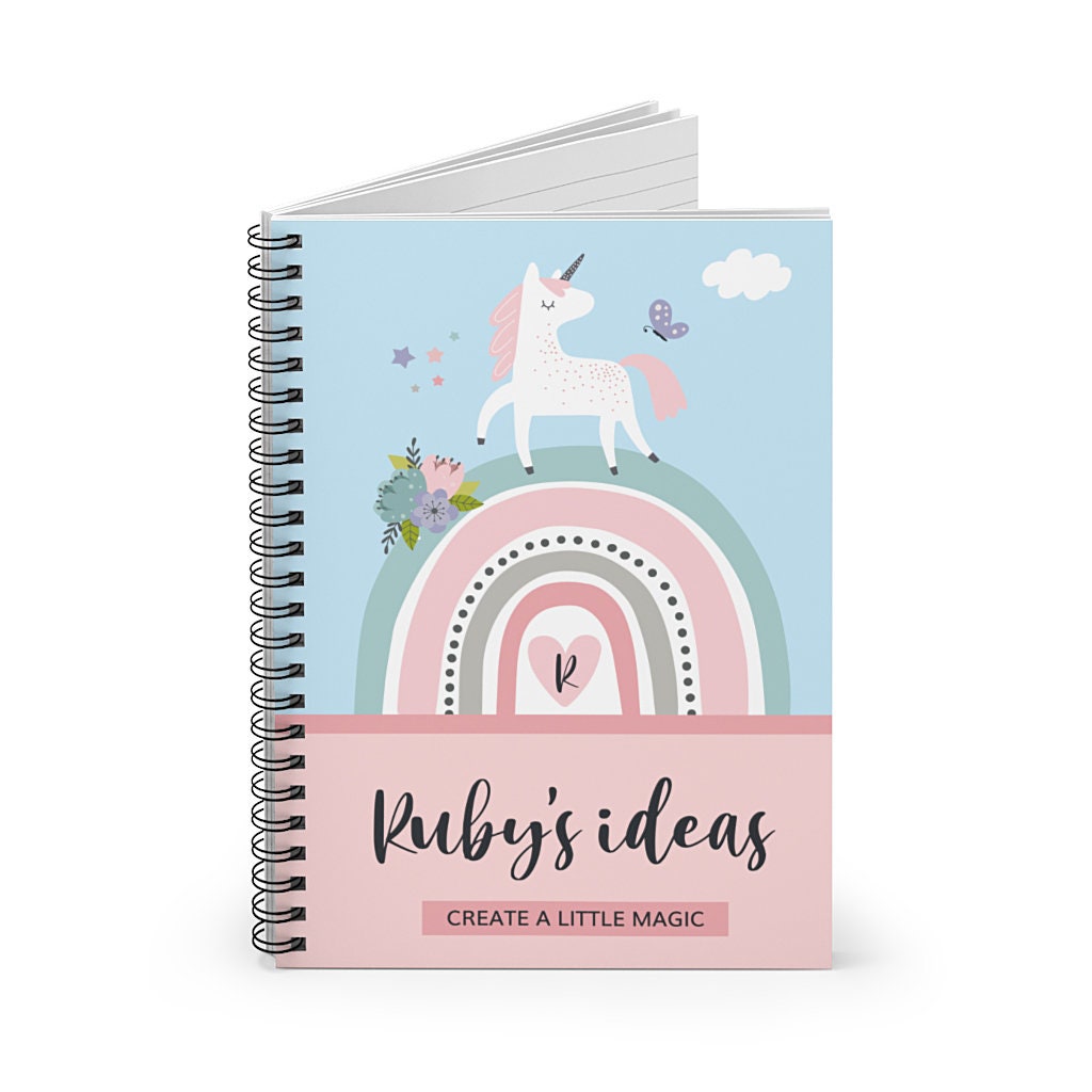 Personalised Unicorn Notebook Cute Spiral A5 Notebook - Etsy UK