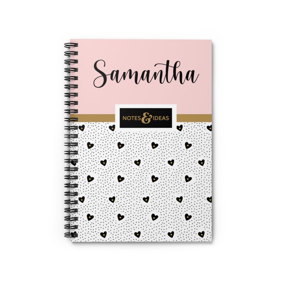 Personalised Notebook Hearts A5 Notebook Spiral Lined - Etsy UK