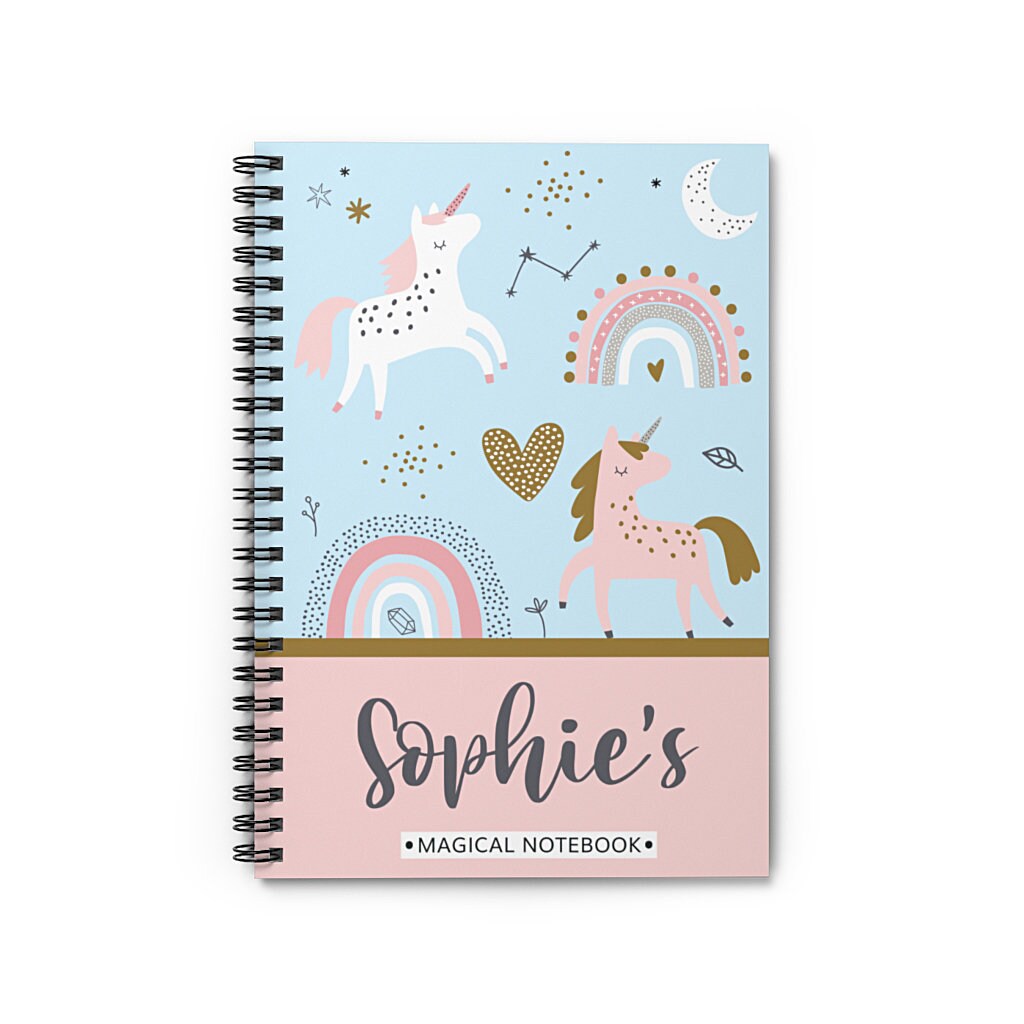 Custom Unicorn Notebook Personalised Rainbow Notebook | Etsy
