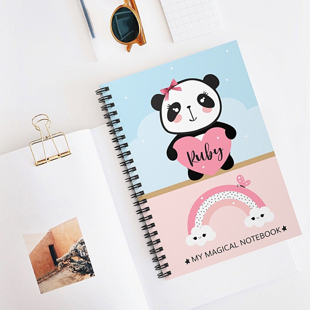 Personalized Panda Notebook, Personalized Journal for Girls, Kawaii ...