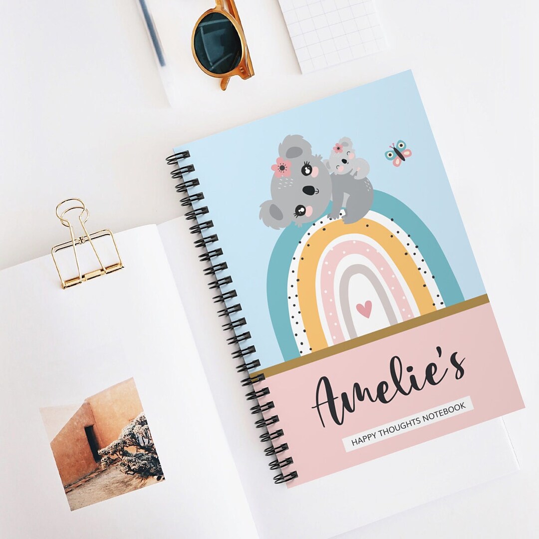Personalised Koala Notebook, Personalised Journal for Girls, Custom ...