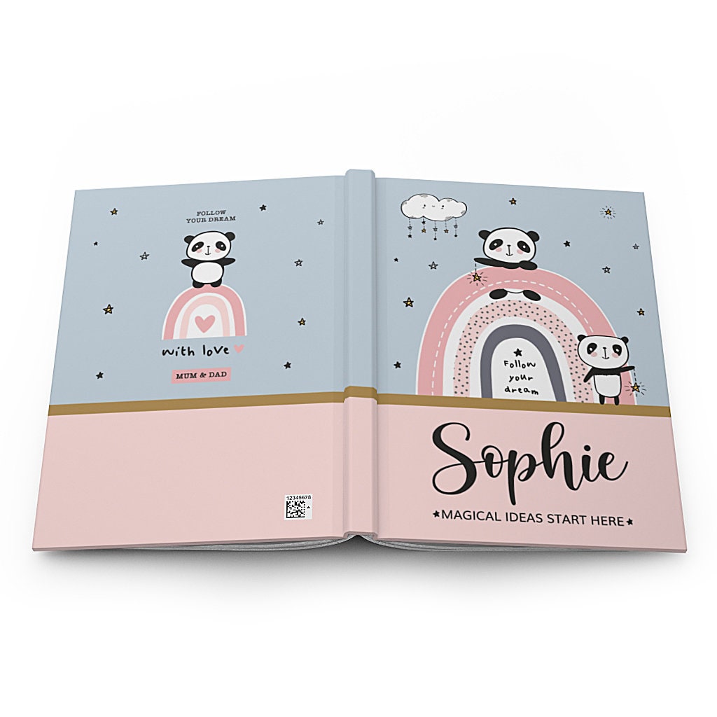 Personalised Panda Journal Custom Hardcover Diary for Girls | Etsy