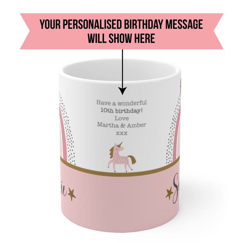 Personalised Happy Birthday Mug Custom Name Mug Rainbow Mug | Etsy