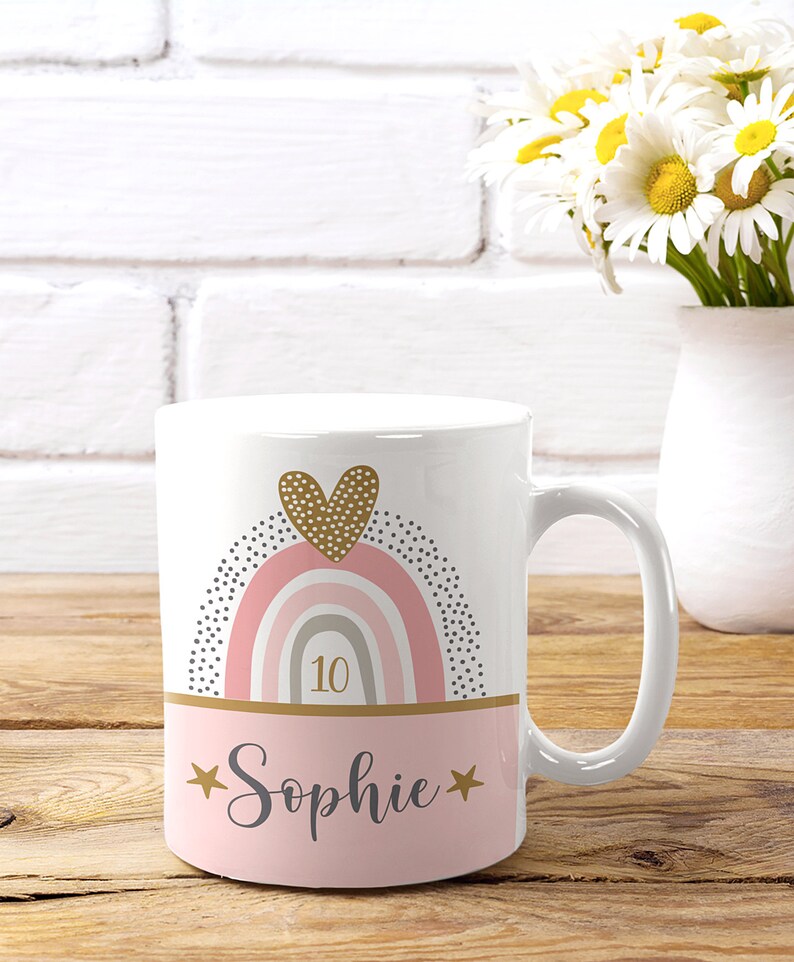 Personalised Happy Birthday Mug Custom Name Mug Rainbow Mug | Etsy