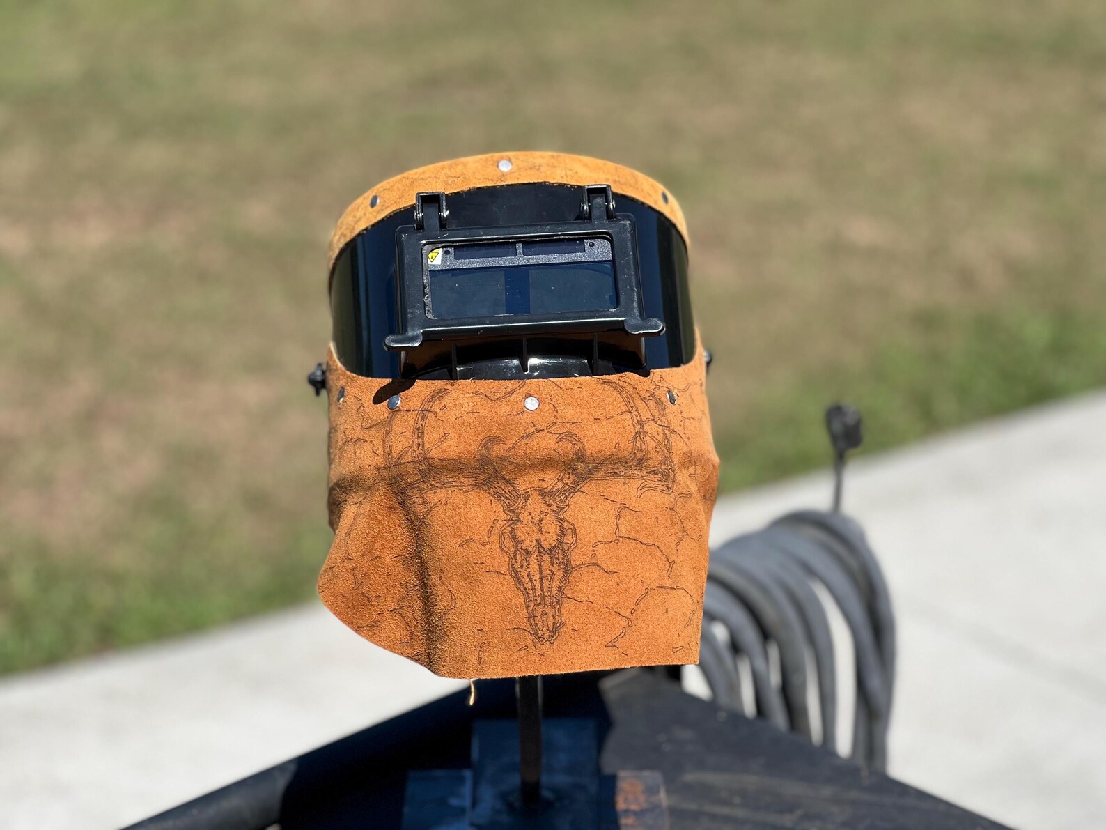 Custom Chopped Tiger Hood Leather Welding Hood - Etsy