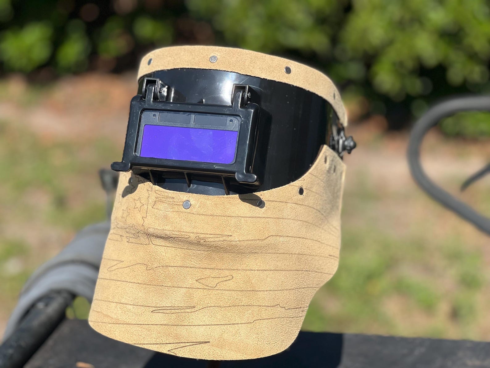 Custom Chopped Tiger Hood Leather Welding Hood - Etsy