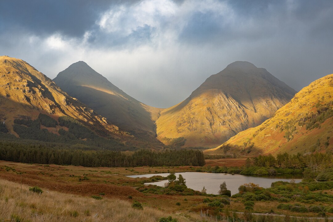 Scotland Landscape Mountain Print, Glencoe, Lochan Urr, Glen Etive - Etsy