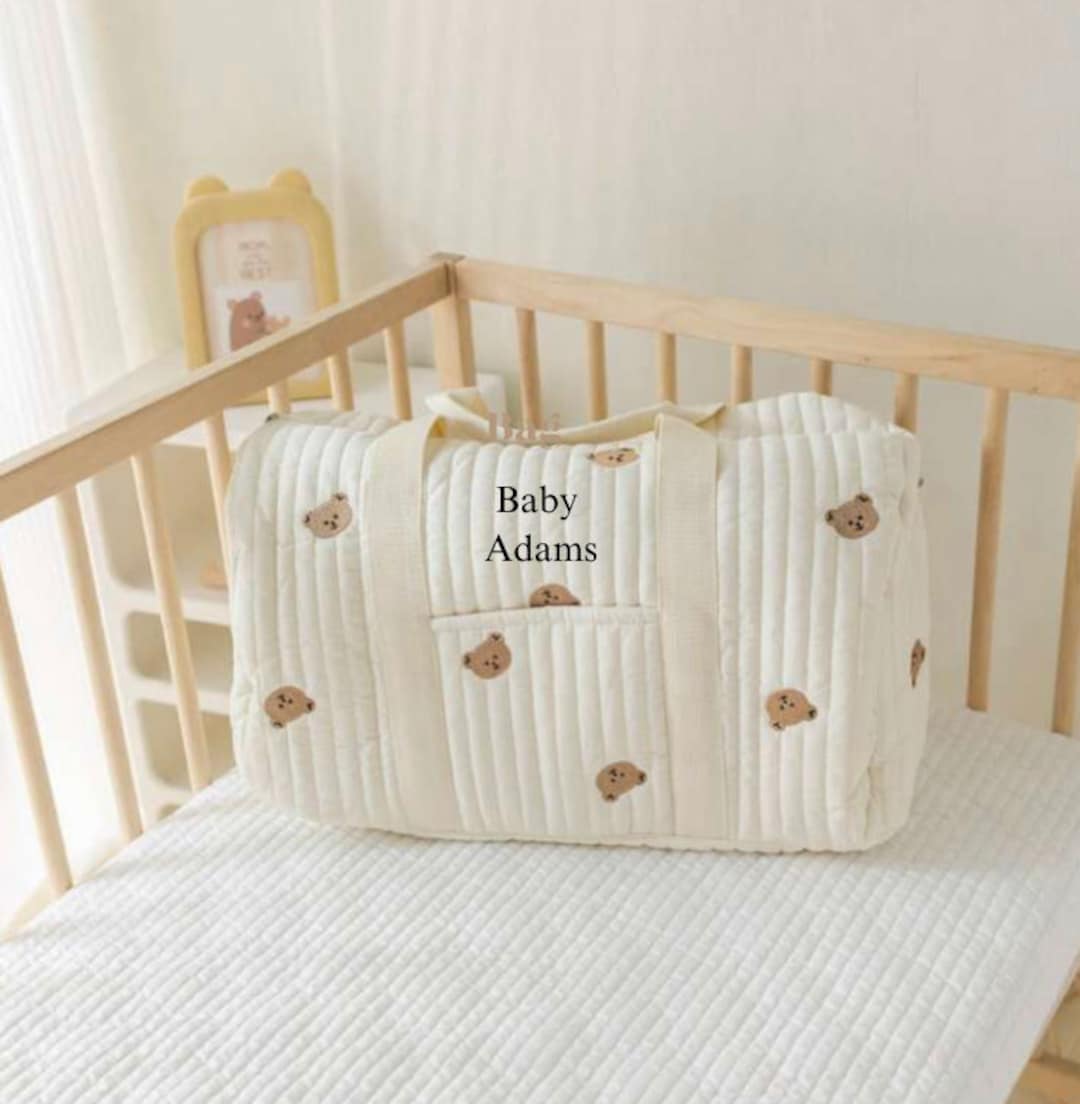 Personalised Cream Beige Baby Bag, Baby Unisex Nappy Bag, Changing Bag ...