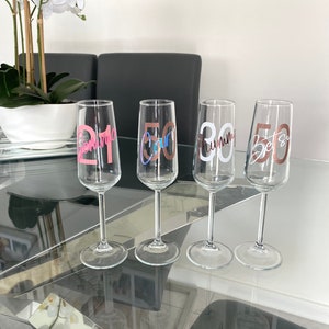 Custom Personalised Prosecco Flute Glass Gift Birthday Party Special ...