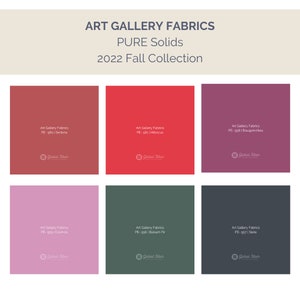 Art Gallery Fabrics PURE Solids: Balsam Fir, Slate, Bougainvillea ...