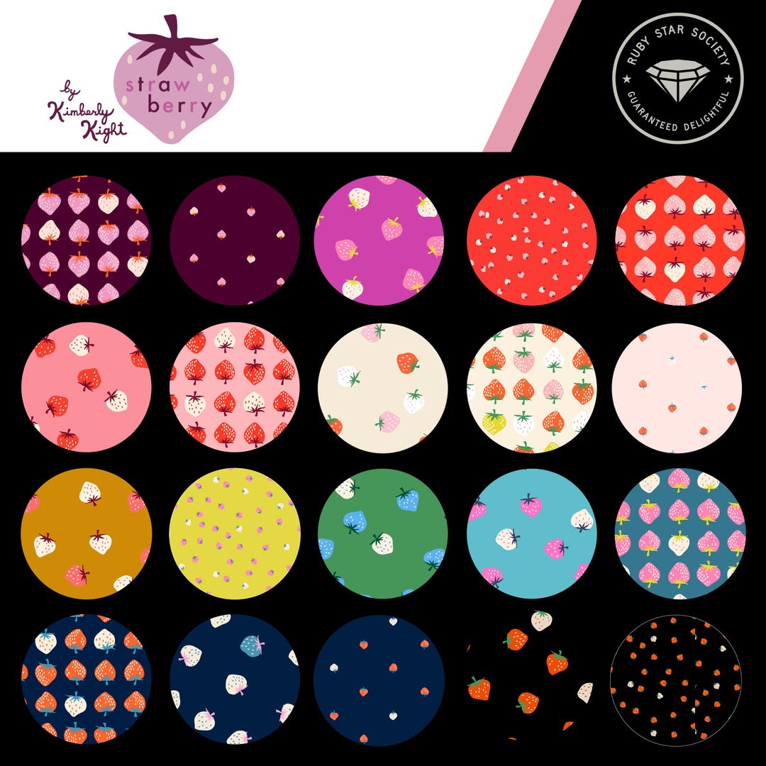 Strawberry Collection Cotton Fabric: Ruby Star Society, Large Berry ...