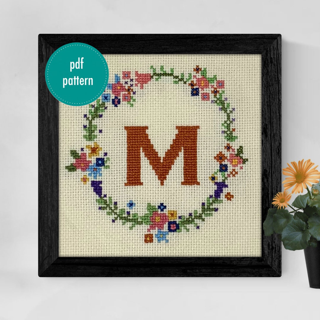 Embroidery Pattern for Cross Stitch Initials Embroidery - Etsy