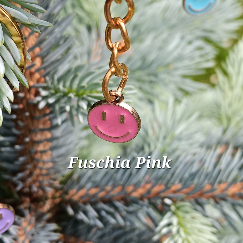 Smiley Face Small Enamelled Keyrings, Keychains, Bag Charms - Etsy