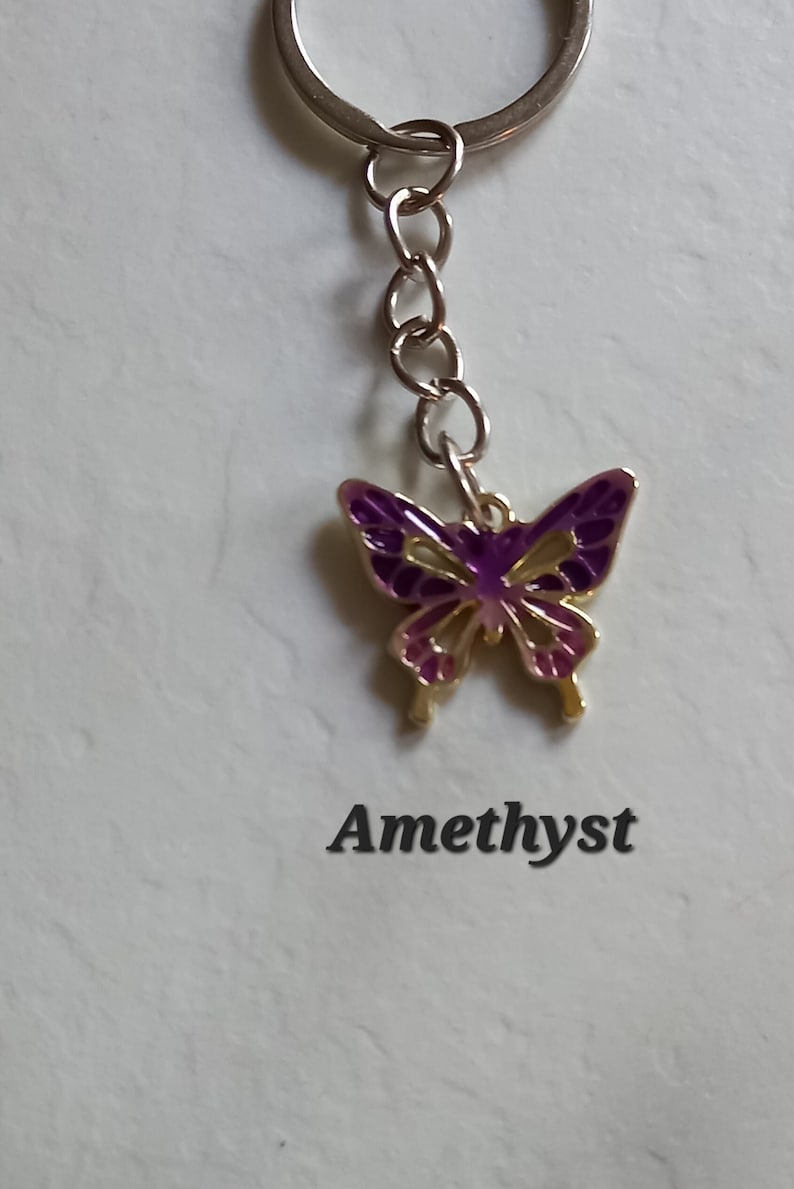 Enamelled Metal Butterfly Keyrings, Keychains ,bag Charms - Etsy