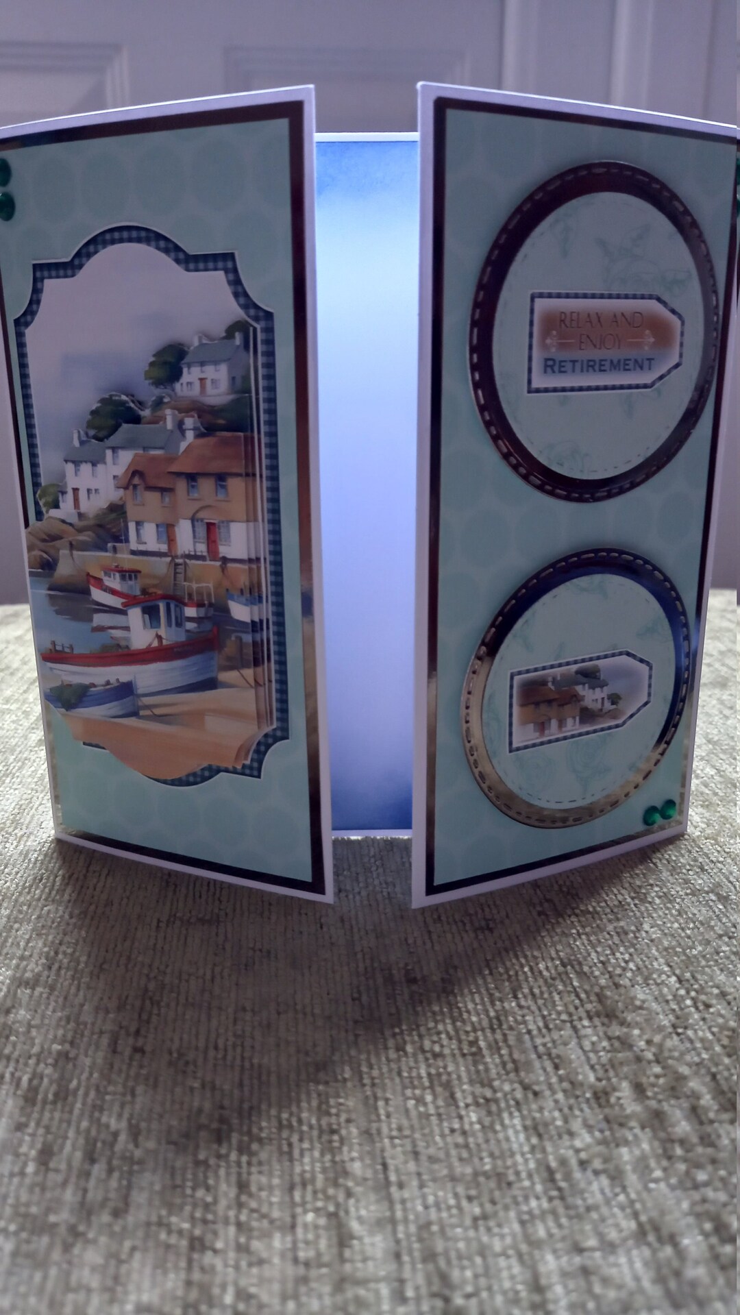 Decoupaged Tri-fold Retirement Greetings Card - Etsy