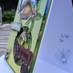 Robin and Tractor Happy Retirement 5x7 Tent Fold Greetings Card - Etsy