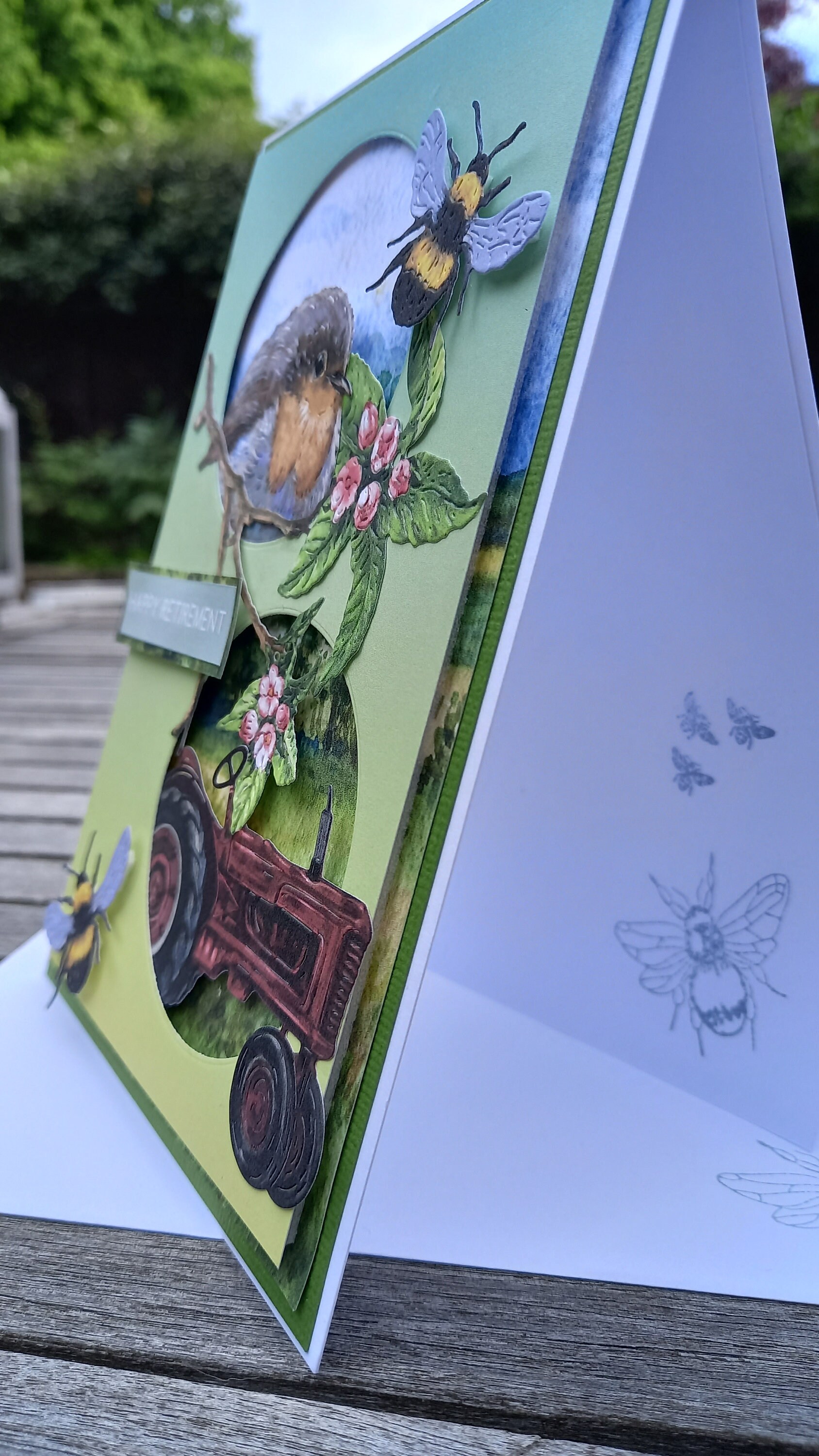 Robin and Tractor Happy Retirement 5x7 Tent Fold Greetings | Etsy