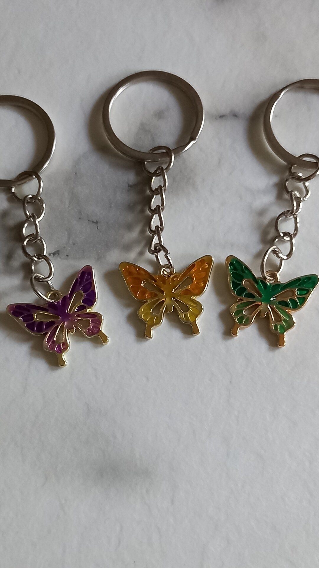 Enamelled Metal Butterfly Keyrings, Keychains ,bag Charms - Etsy