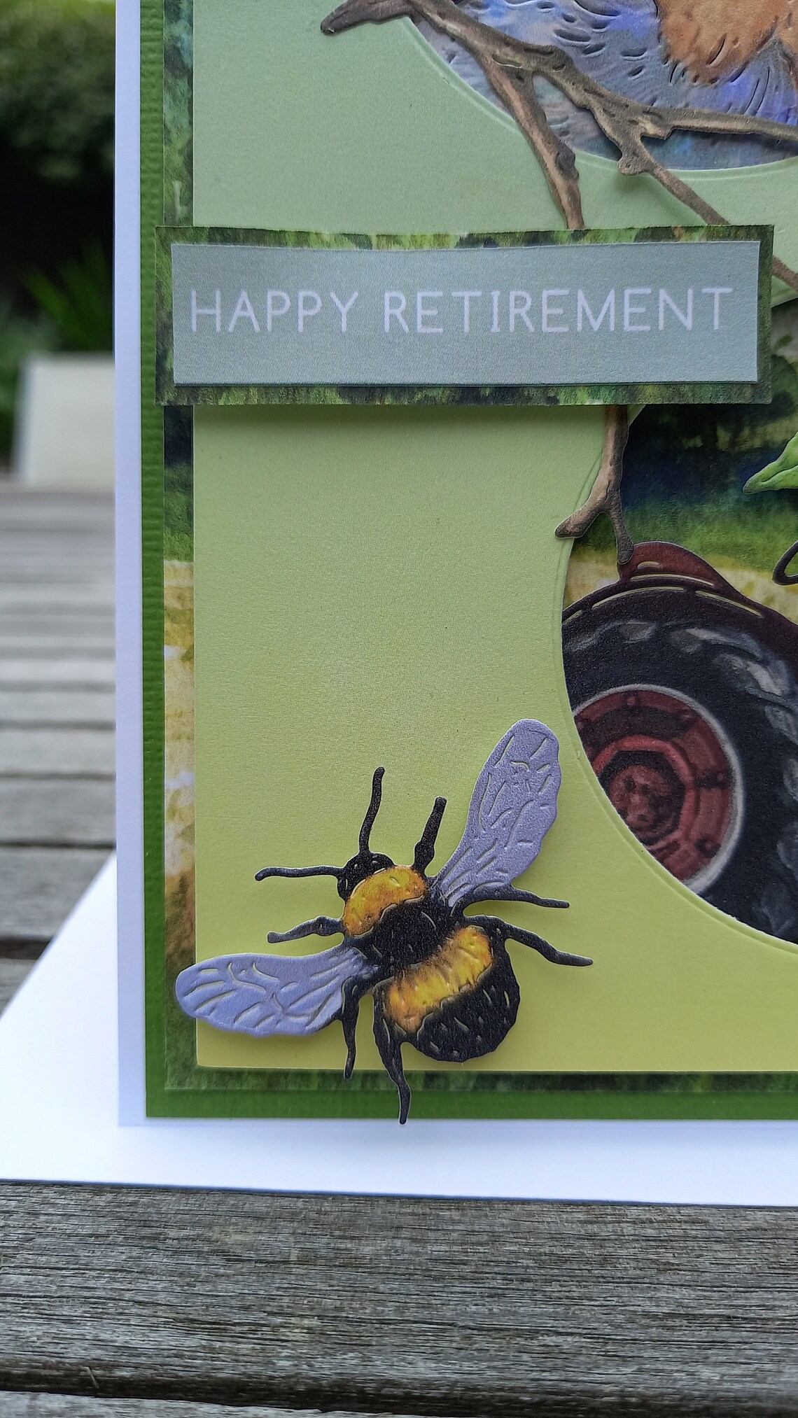 Robin and Tractor Happy Retirement 5x7 Tent Fold Greetings - Etsy