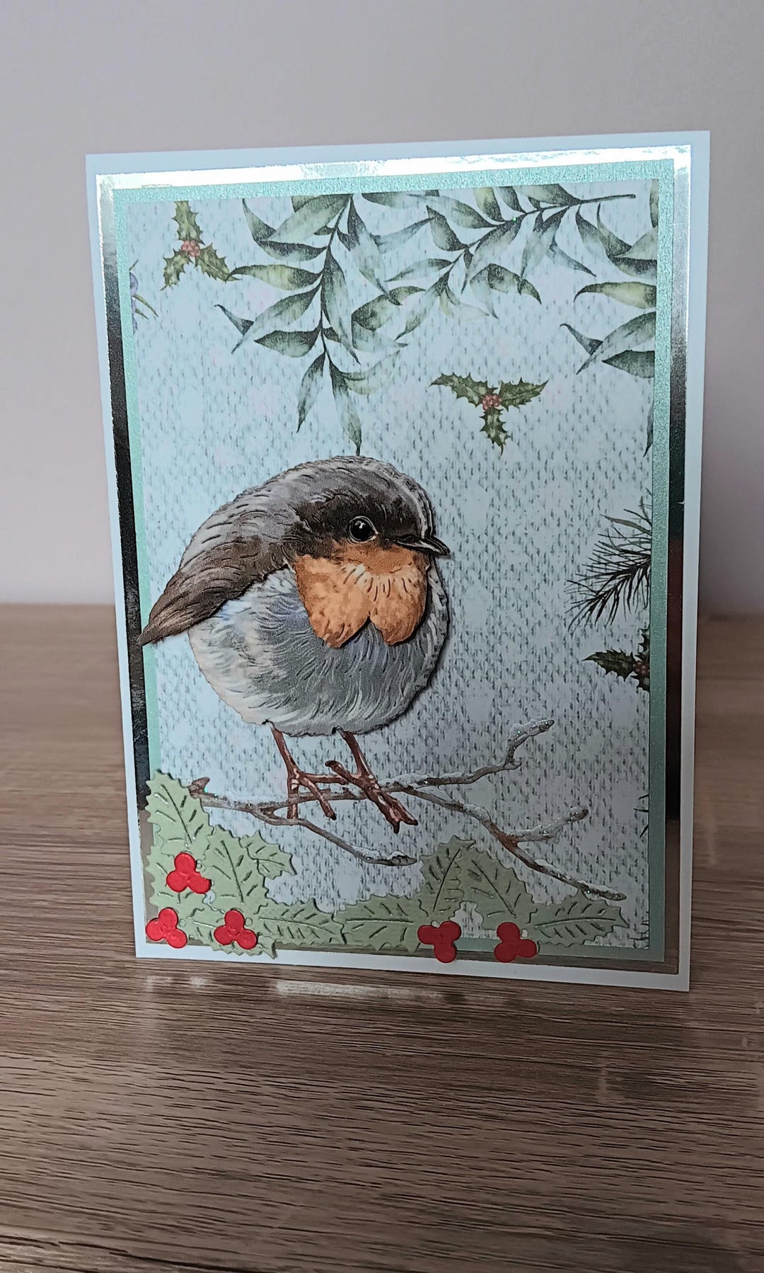 Christmas Robin Greetings Card - Etsy