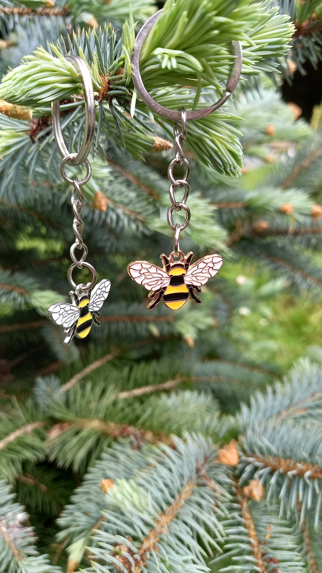 Silver or Gold Bumblebee Keyrings/keychains/bag Charms - Etsy
