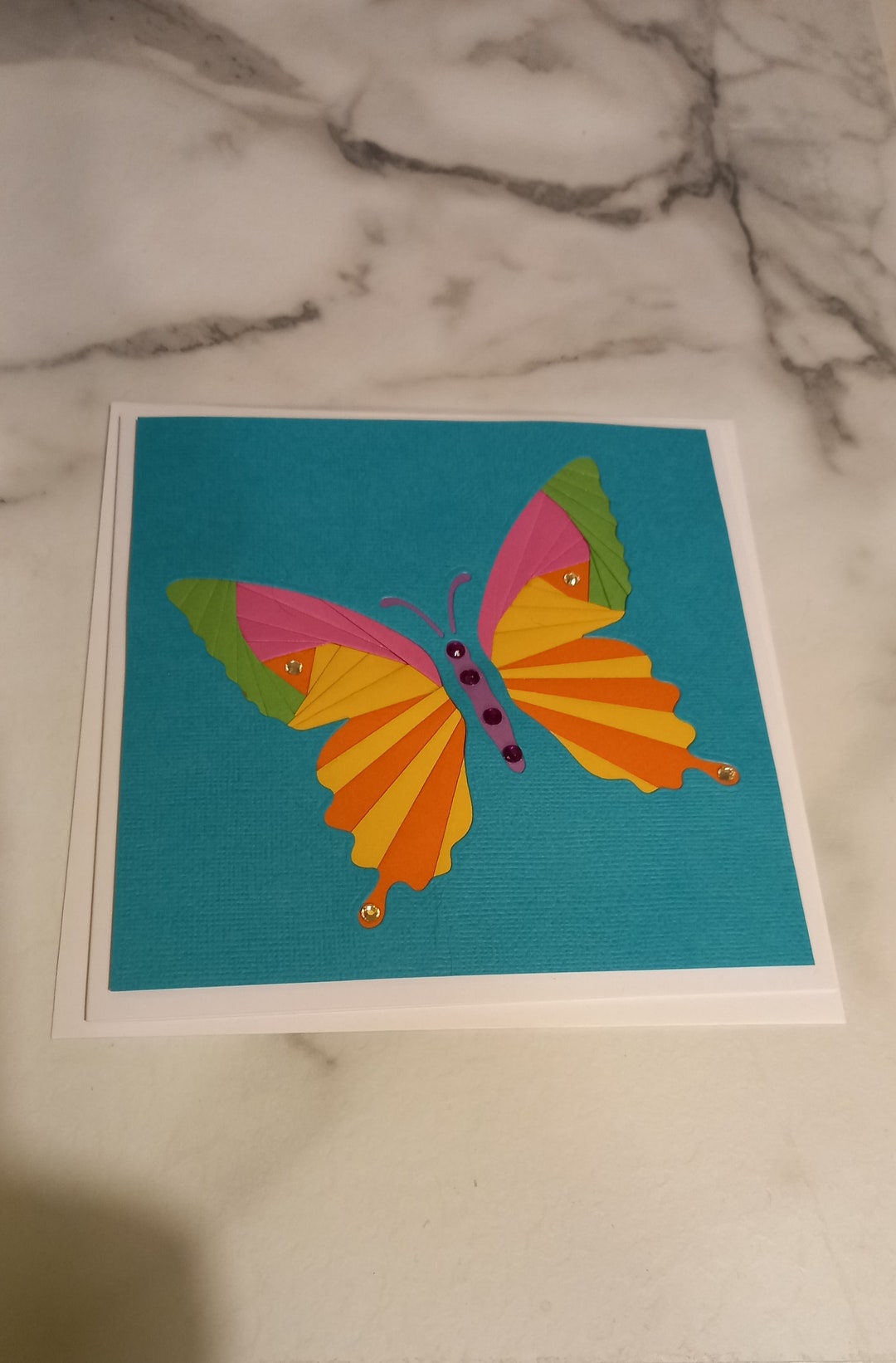 Iris Folded Butterfly Greetings Card - Etsy