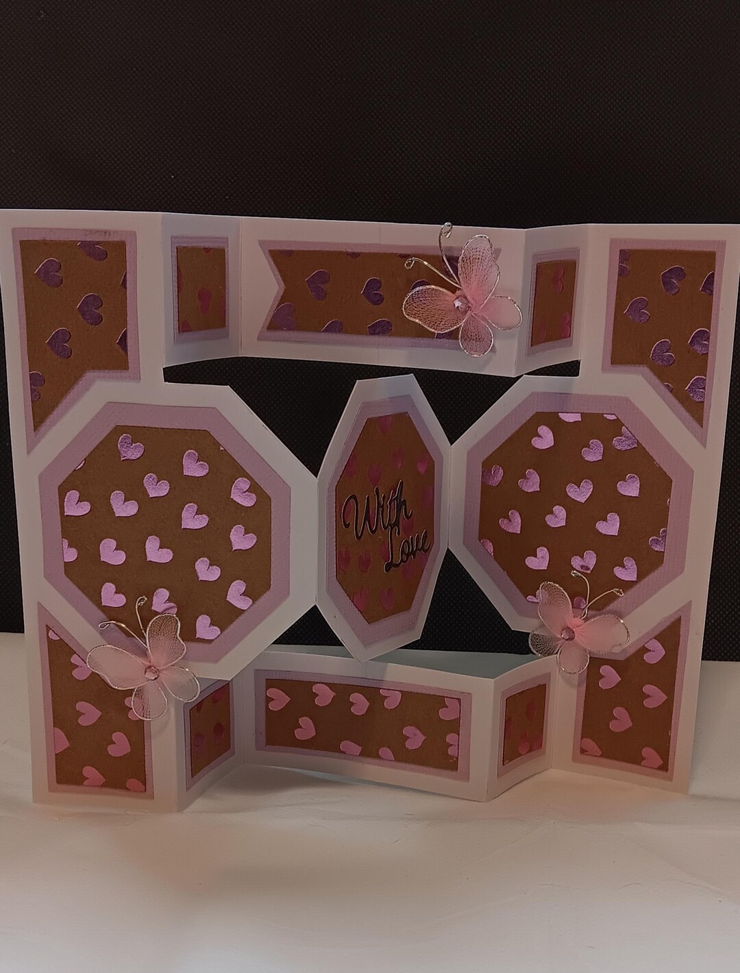 Handmade Octagonal Concept Greetings Card, With Love - Etsy