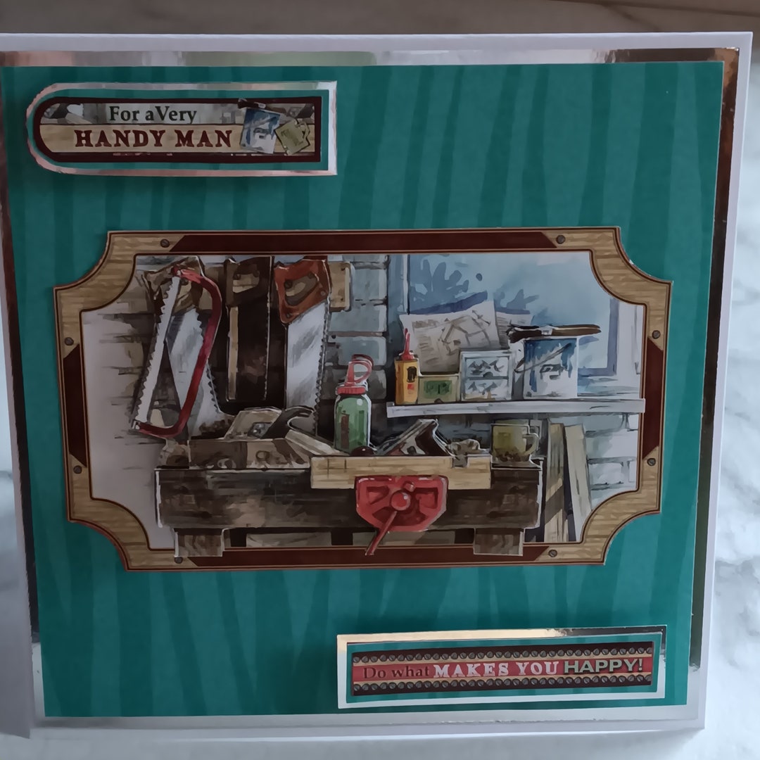 Handy Man Decoupage Greetings Card - Etsy UK
