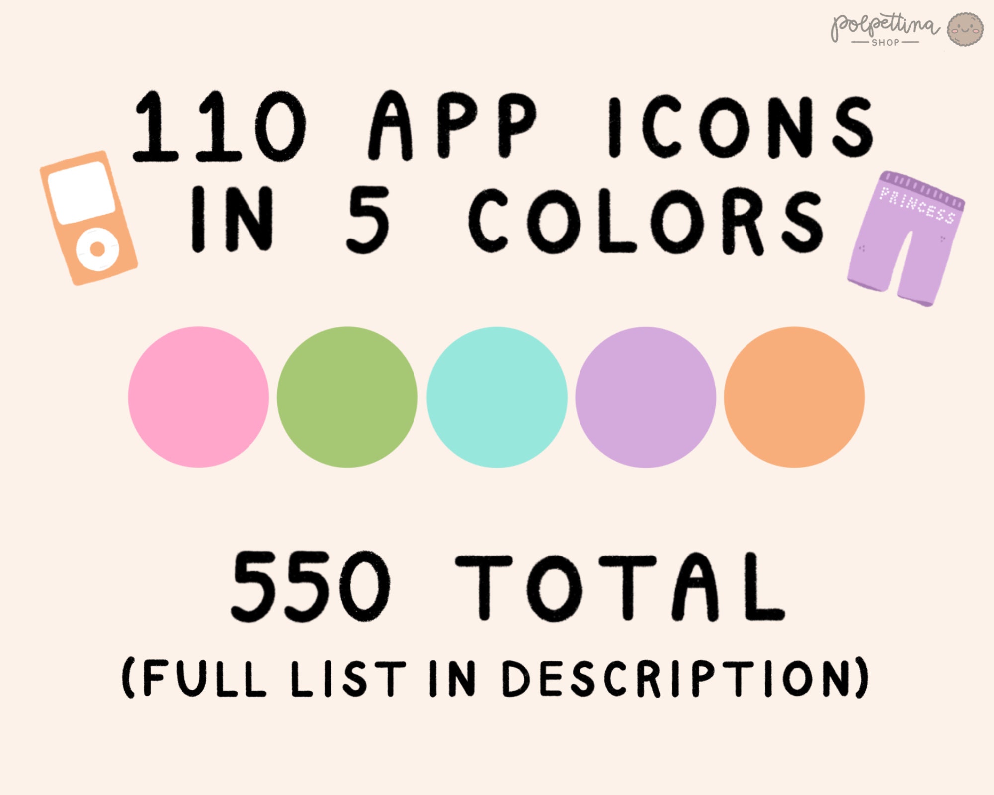 110 Early 2000's (Y2K) App Icons (in 5 Colors) | BONUS Hand-drawn ...