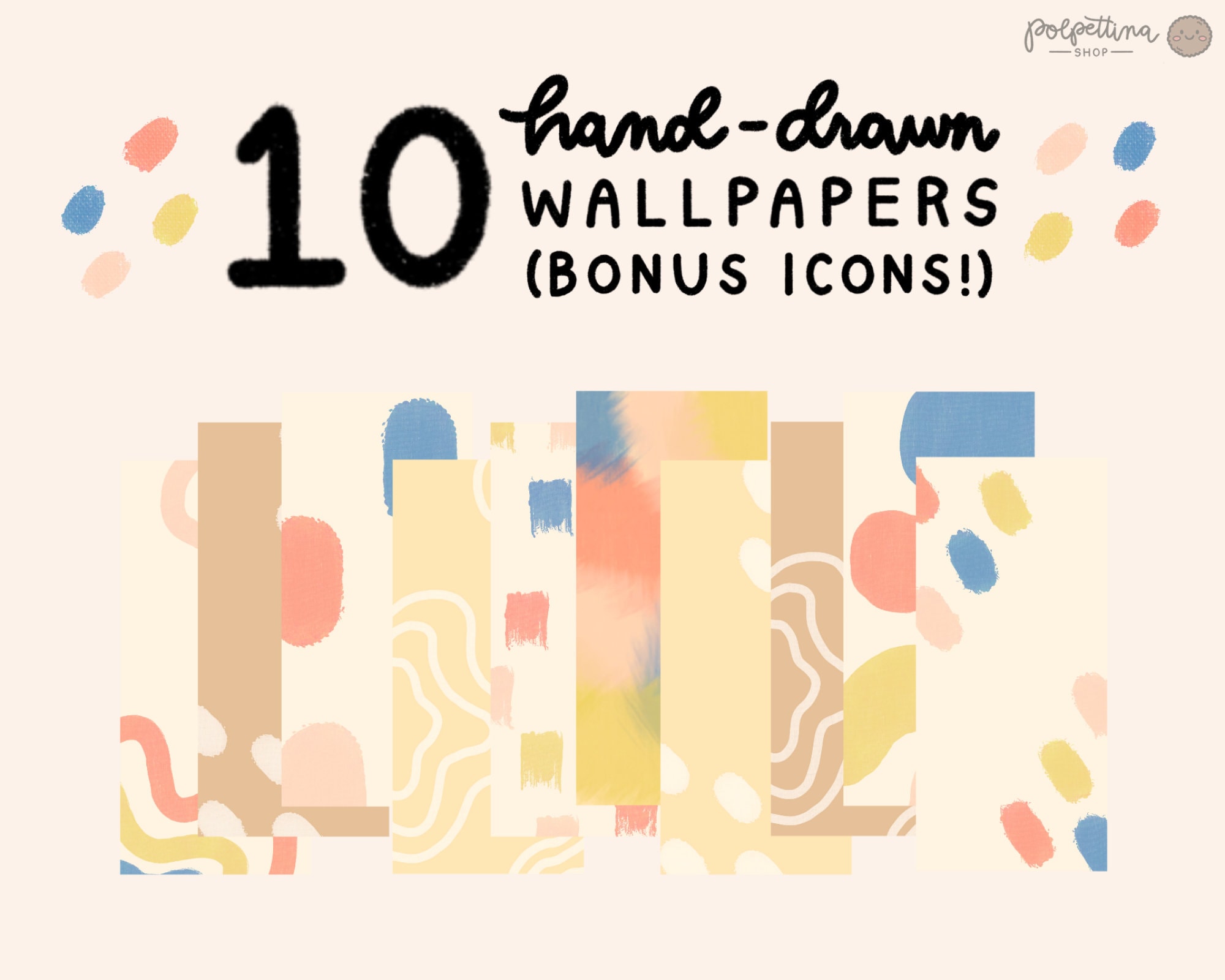 110 Bright Happy App Icons in 4 Colors BONUS Hand-drawn - Etsy