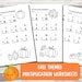 Printable Fall Themed Multiplication Worksheets, Pumpkin Theme, Second ...