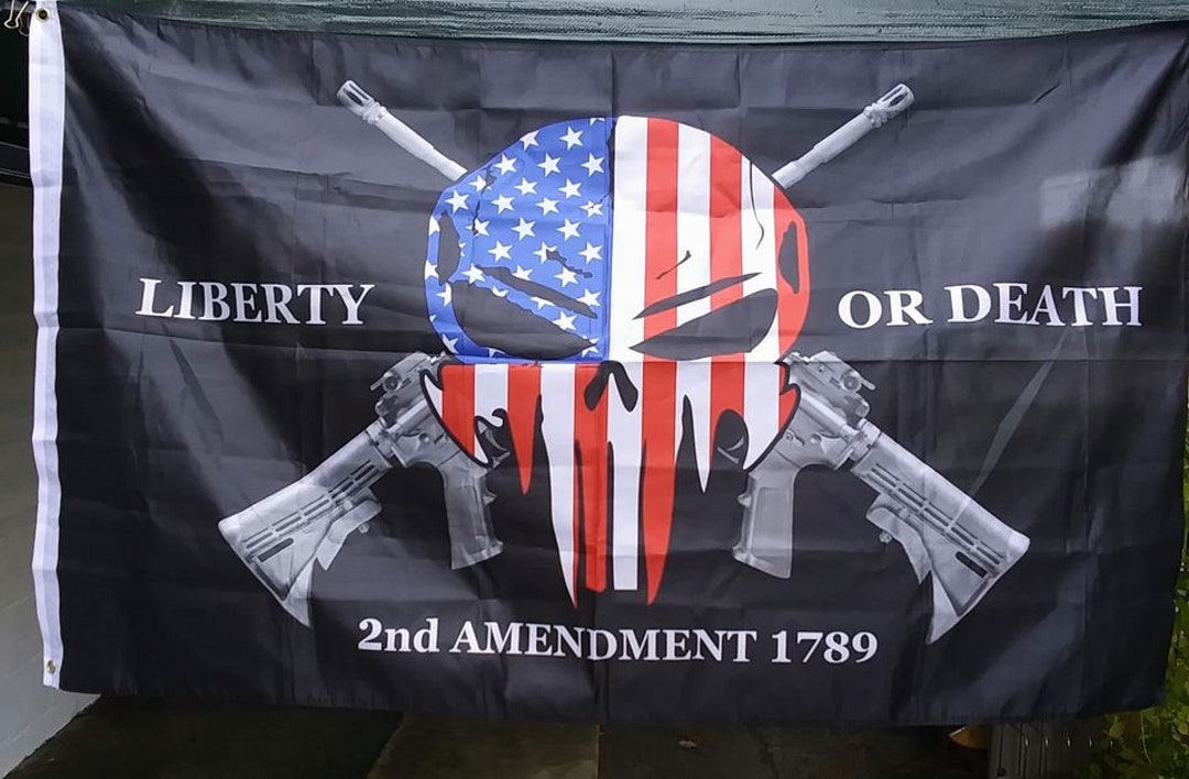 Punisher Skull 3x5 Flag Liberty or Death Flag 2nd Amendment - Etsy