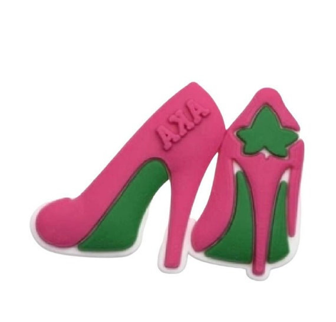 Alpha Sorority Heel Charm, Pink & Green, Ivy,, Crocs, Croc, - Etsy