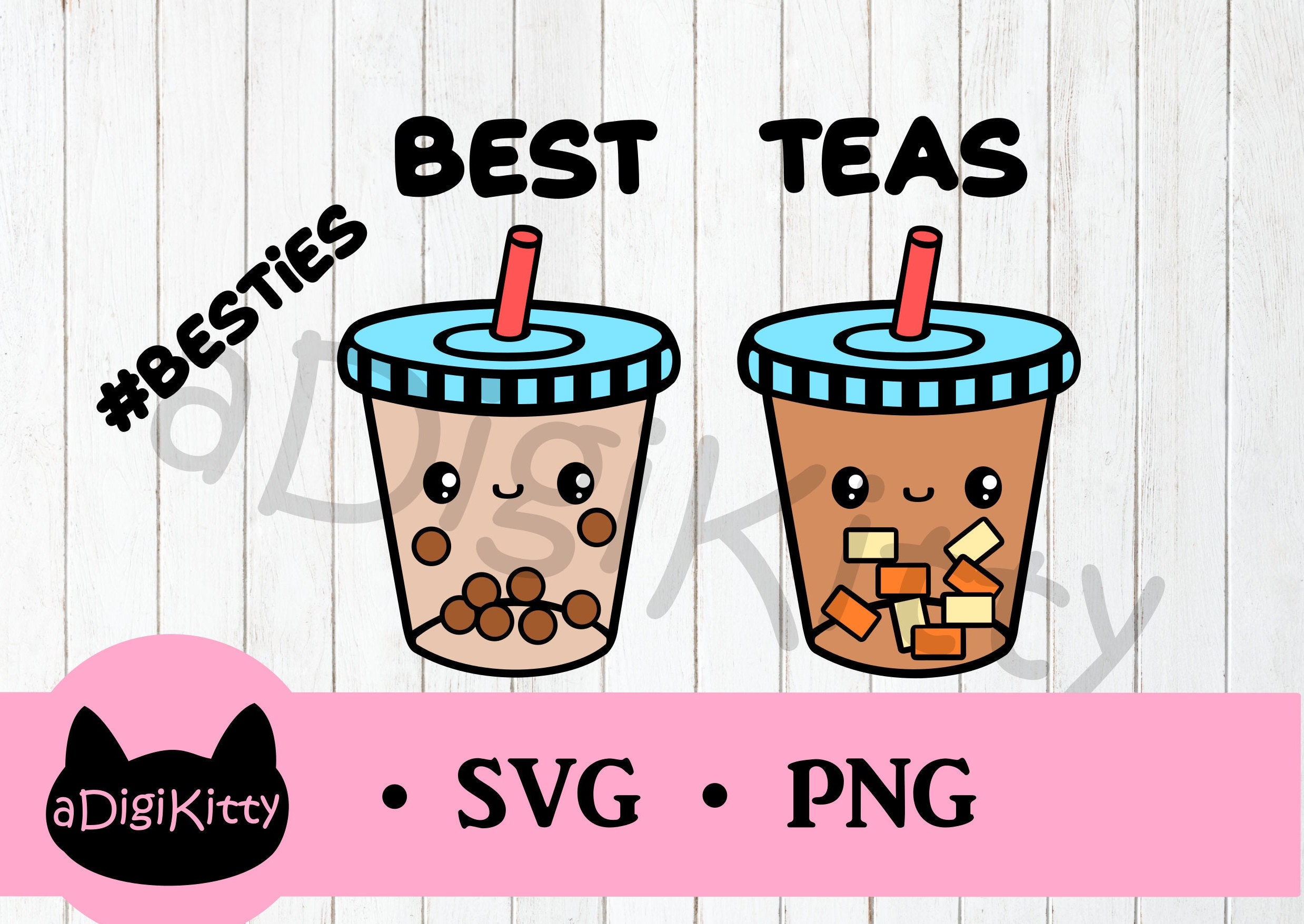 Best Friends SVG, Bubble Tea Svg, Boba Svg, Milk Tea Svg, Kawaii Svg ...