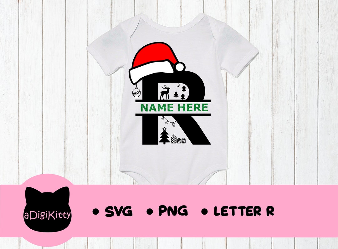 Christmas Monogram SVG & PNG, Letter R Split Monogram, R Alphabet ...