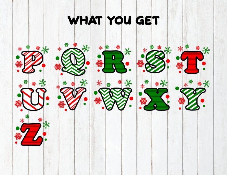 Christmas Alphabet SVG Monogram SVG PNG A-Z Letters Alphabet Cricut ...