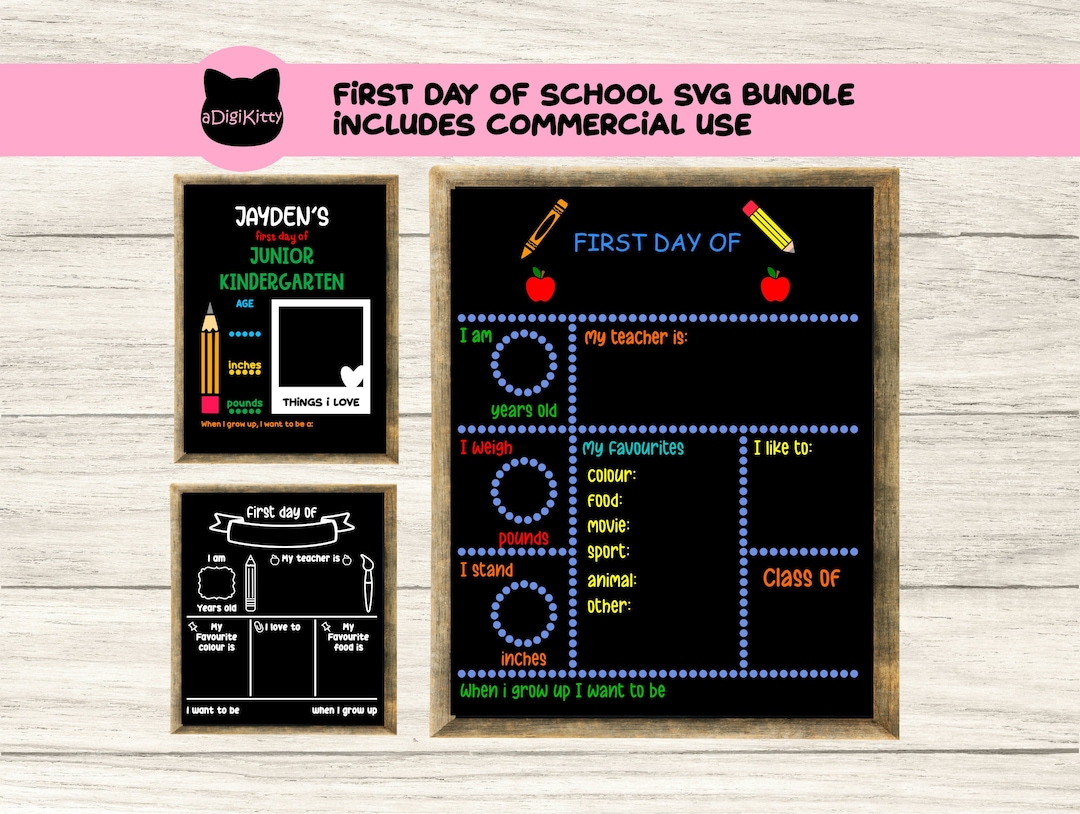 First Day of School Sign Instant Download 1st Day of Grade, 1st Day of ...