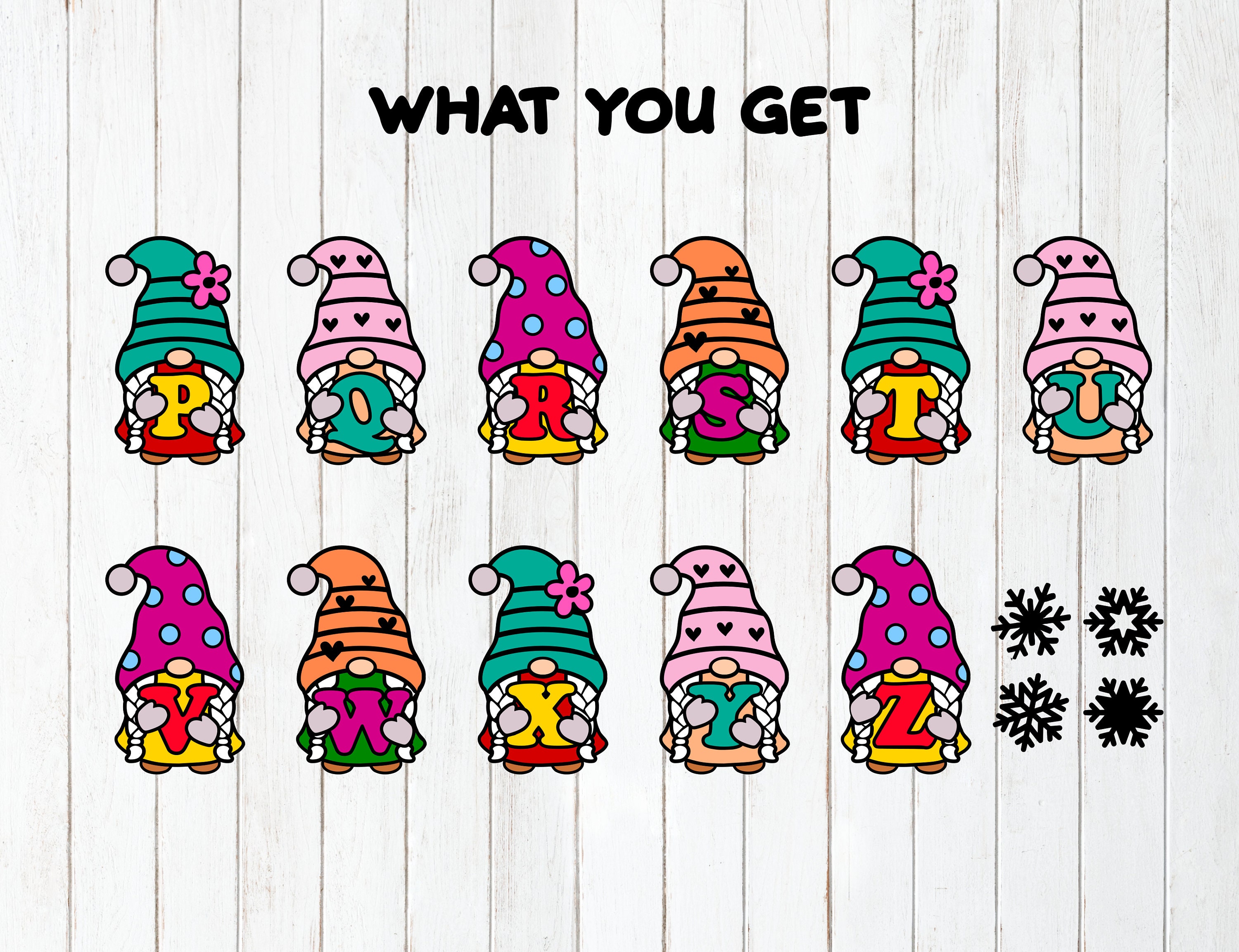 Christmas Alphabet SVG Monogram SVG PNG Christmas Gnomes A-Z - Etsy