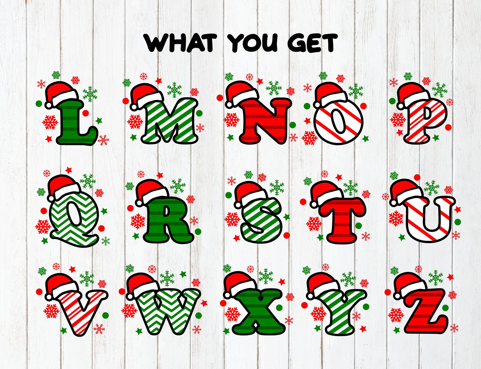 Christmas Alphabet SVG Monogram SVG PNG A-Z Letters Alphabet Cricut ...